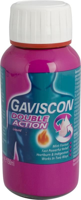 Gaviscon Double Action Mint Syrup 150ml - Heartburn & Indigestion ...