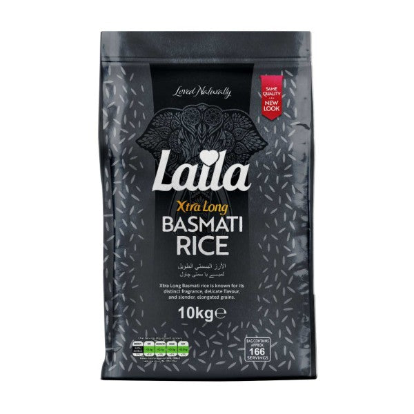Laila Extra Long Basmati Rice 10kg – Premium Aged Rice UK – Food Bazaar
