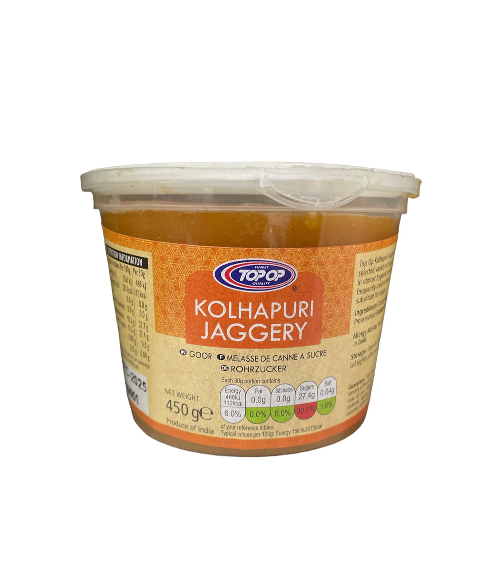 Top op Kolhapuri Unrefined Jaggery Gur (Panela) 450g – Food Bazaar