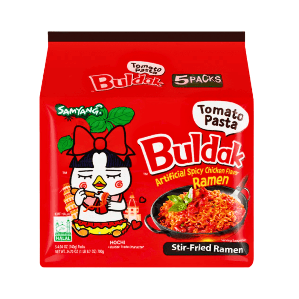 SamYang Buldak Tomato Pasta Hot Chicken Flavor Ramen 5x140g – Food Bazaar