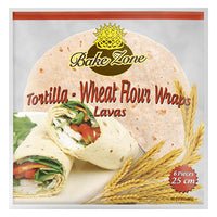 Bake Zone Tortilla Wheat Flour Wraps 25cm – Pack of 6 Soft Wraps – Food ...